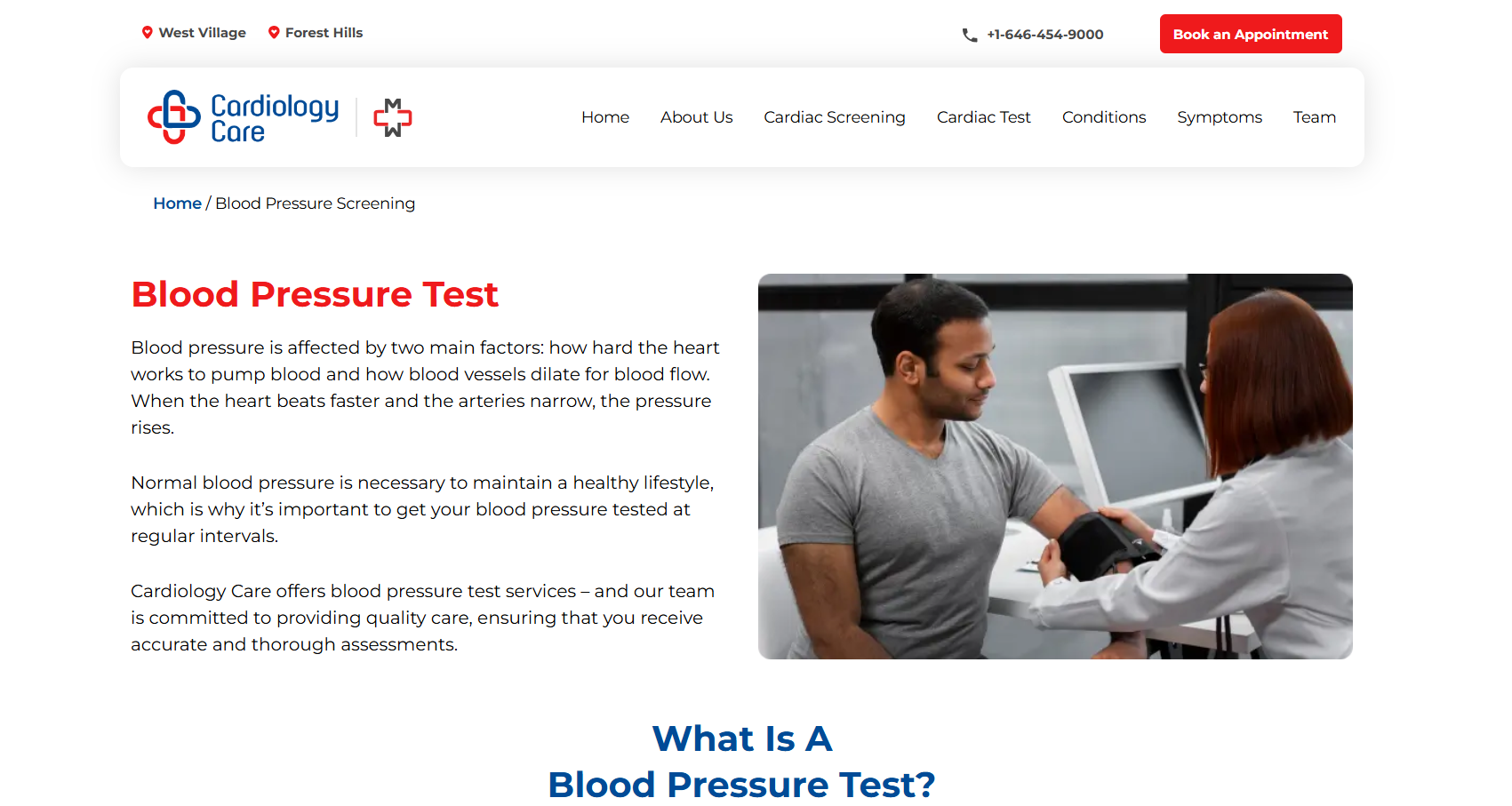 Blood Pressure Test & Screening in Manhattan, NYC