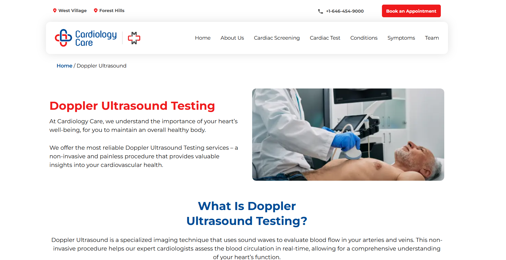 Doppler Ultrasound Test In Manhattan, NYC | Cardiology Care