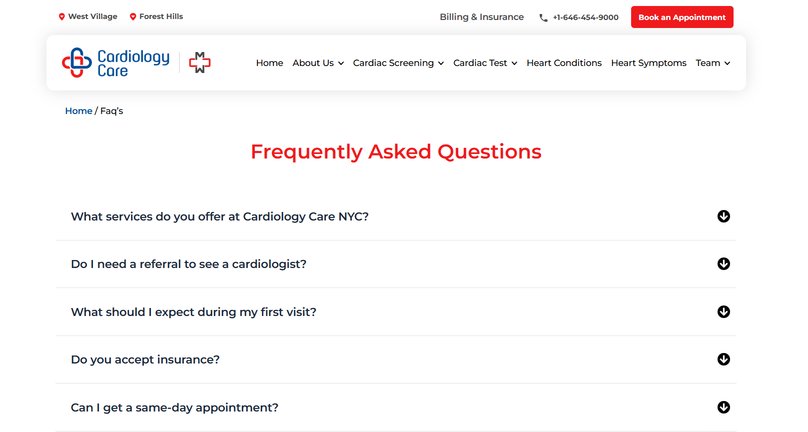 Frequently Asked Questions | Cardiology Care NYC